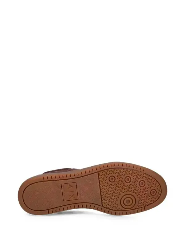 Armani Exchange Perforated Logo Sneakers - Brown