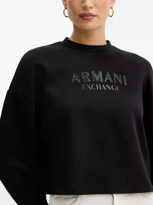 Armani Exchange Rhinestone Logo Sweatshirt