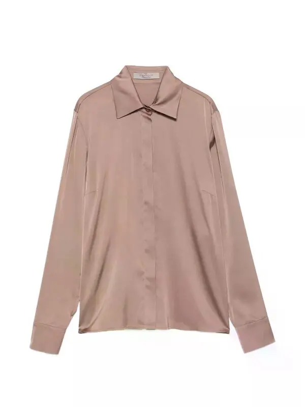 D.exterior Brown Satin Button-up Shirt