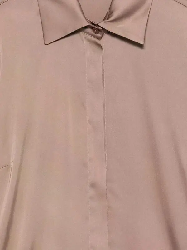 D.exterior Brown Satin Button-up Shirt