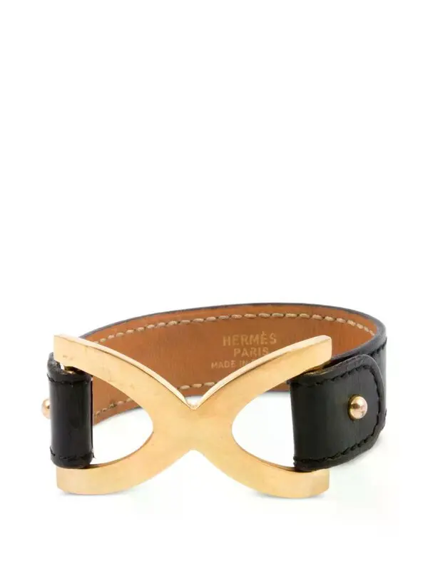 Hermès Leather Infinity Plaque Bracelet