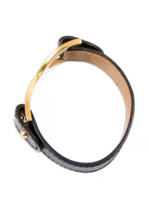 Hermès Leather Infinity Plaque Bracelet