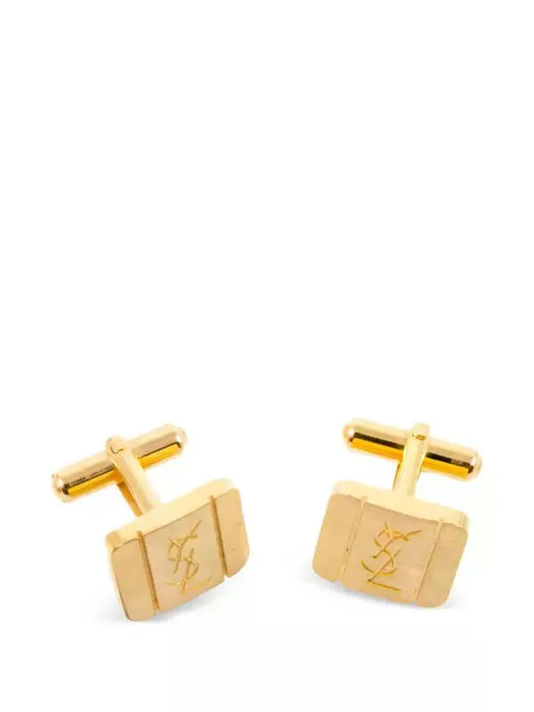 Saint Laurent 1990s Cassandre-logo Square Cuff-links