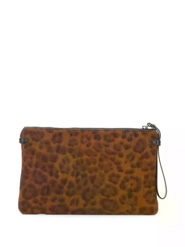 GIANNI CHIARINI Hermy Animalier-print Clutch Bag - Brown