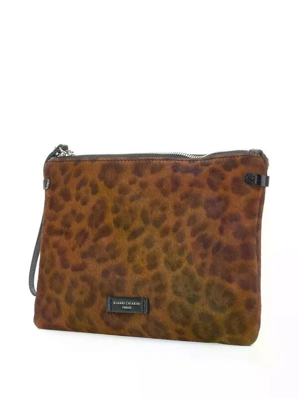 GIANNI CHIARINI Hermy Animalier-print Clutch Bag - Brown
