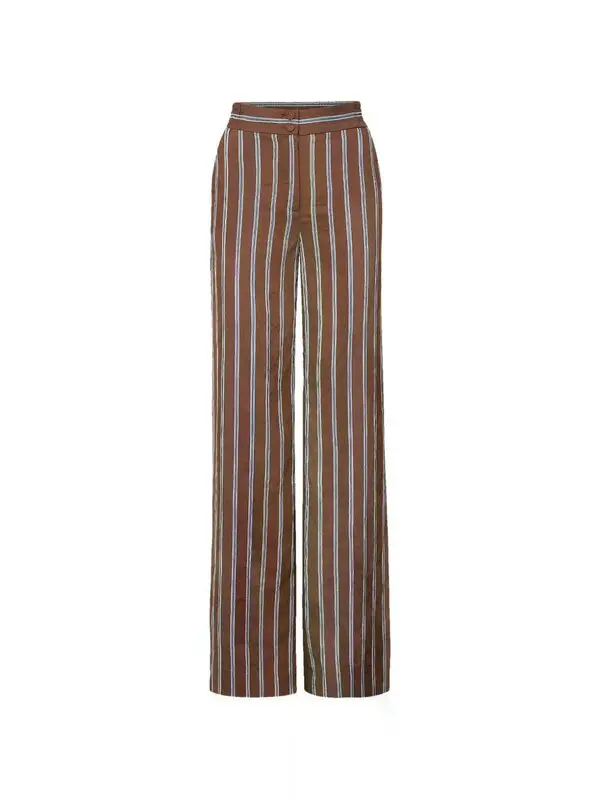 Veronica Beard Carraway Stripe-print Wide-leg Trousers