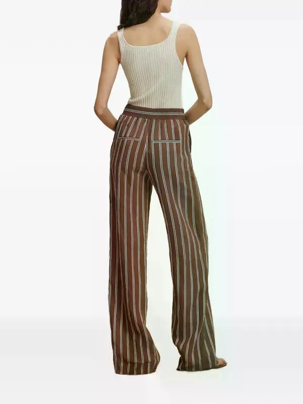 Veronica Beard Carraway Stripe-print Wide-leg Trousers