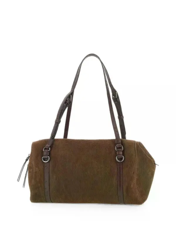 GIANNI CHIARINI Terry Ribbed Suede Shoulder Bag - Brown