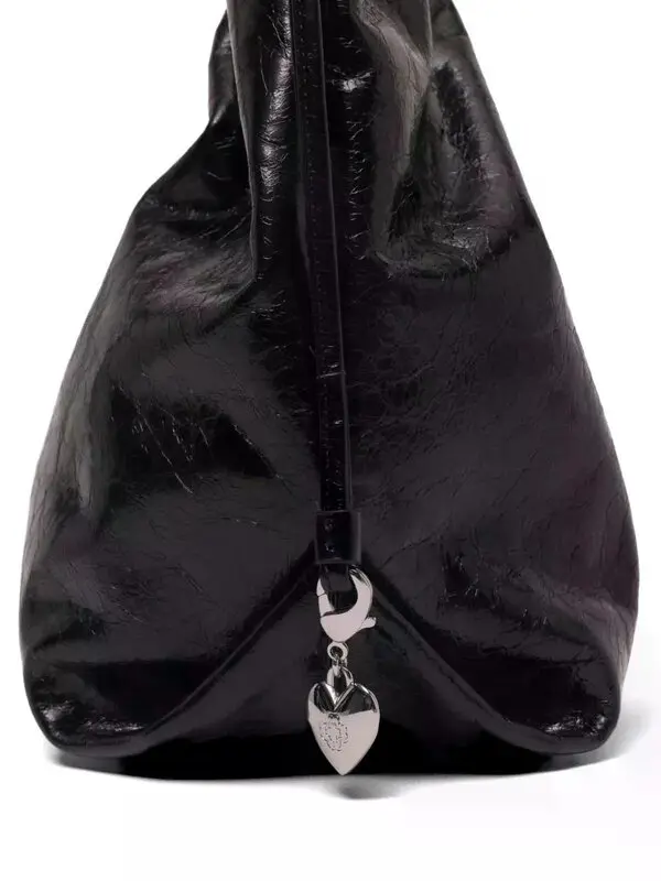 Maje M Tote Cracked-leather Tote Bag