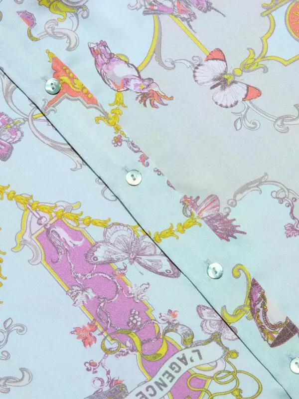 L'Agence Dani Shirt Light Butterfly Print