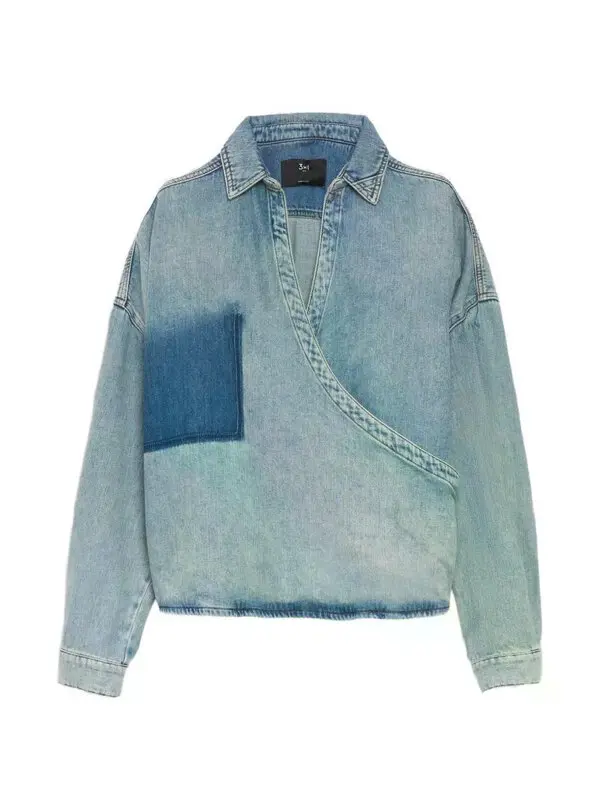 3x1 Melanie Wrap-effect Denim Shirt