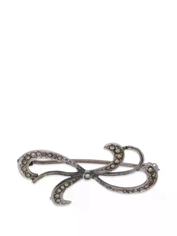 Vintage Bow Brooch - Silver