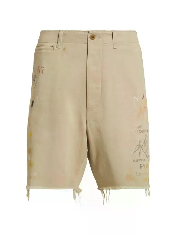 Polo Ralph Lauren Frayed Hem Shorts With Graphic Print