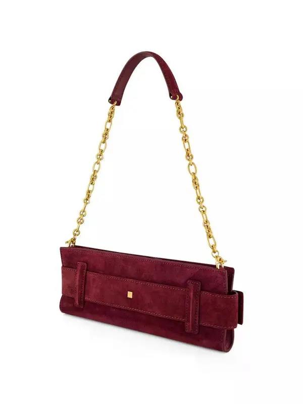 Balmain Anthem Buckle Shoulder Bag - Red
