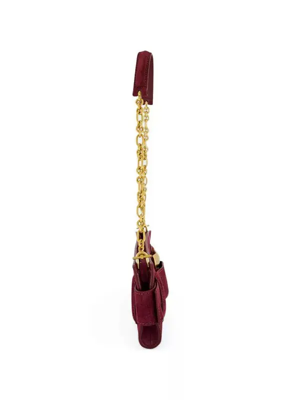 Balmain Anthem Buckle Shoulder Bag - Red