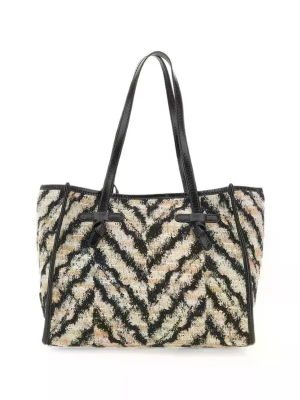 MARCELLA CLUB Zebra-print Jacquard Shoulder Bag - Black