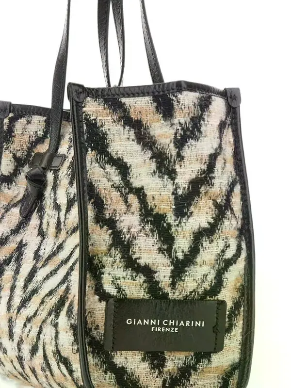 MARCELLA CLUB Zebra-print Jacquard Shoulder Bag - Black