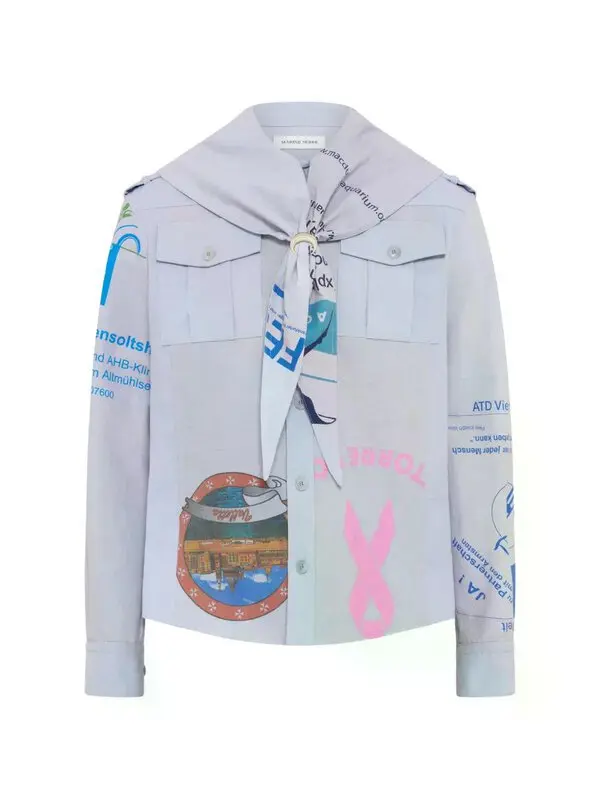 MARINE SERRE Scout Patchwork Shirt
