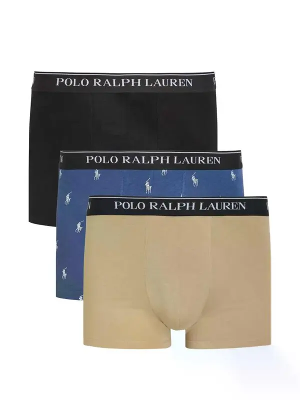 Polo Ralph Lauren Logo-waistband Three-pack Boxer Briefs - Blue