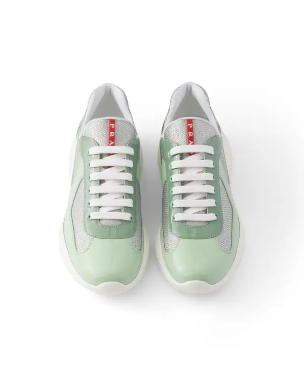 Prada America's Cup Sneakers In Patent Leather And Technical Fabric