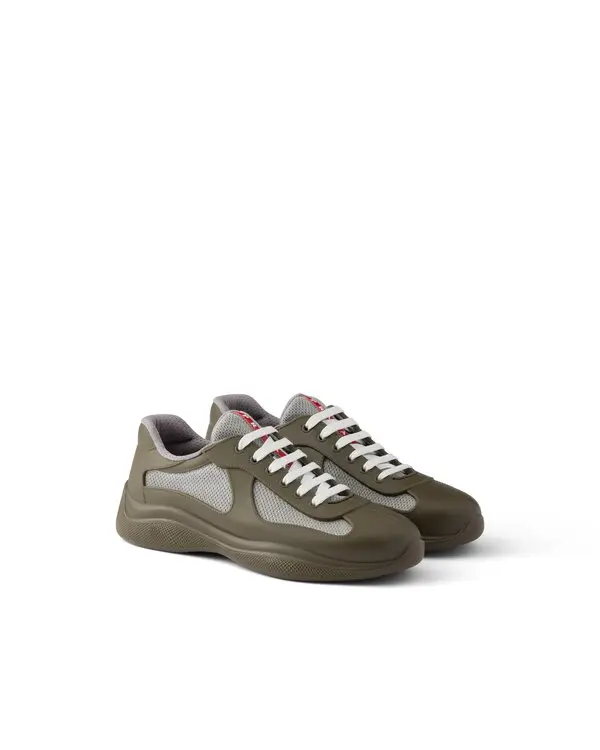 Prada America's Cup Soft Rubber And Bike Fabric Sneakers - Green