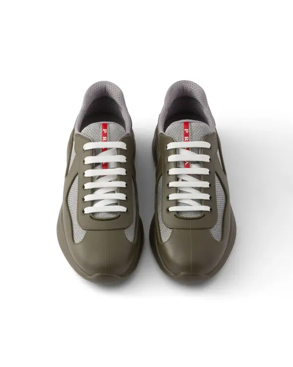 Prada America's Cup Soft Rubber And Bike Fabric Sneakers - Green