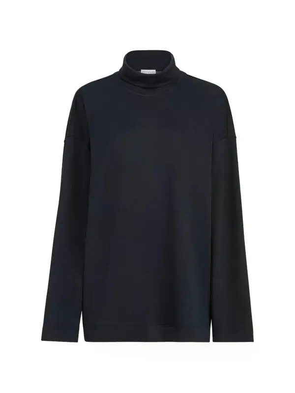 Brunello Cucinelli Cotton And Silk Interlock Turtleneck Sweater