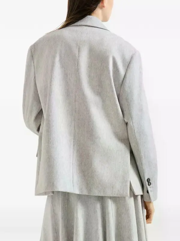 Brunello Cucinelli Wool Flannel Blazer With Monili Embellishment