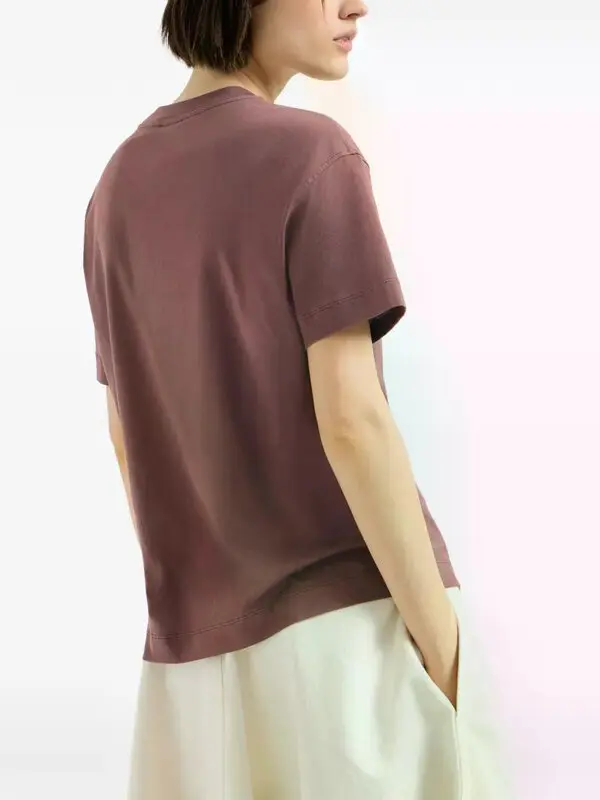 Brunello Cucinelli Cotton Jersey T-shirt With Monili Detail - Brown