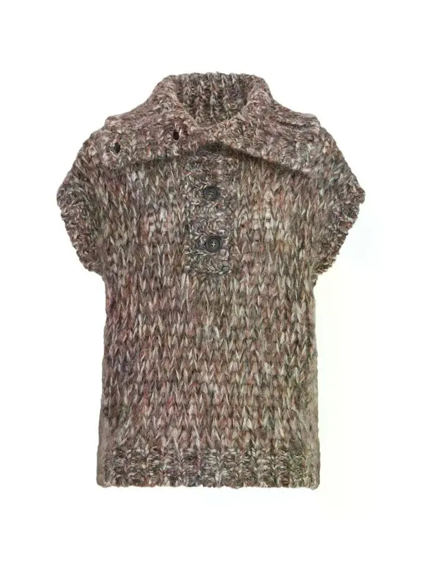 Brunello Cucinelli Malfilé Mohair Turtleneck Sweater Vest