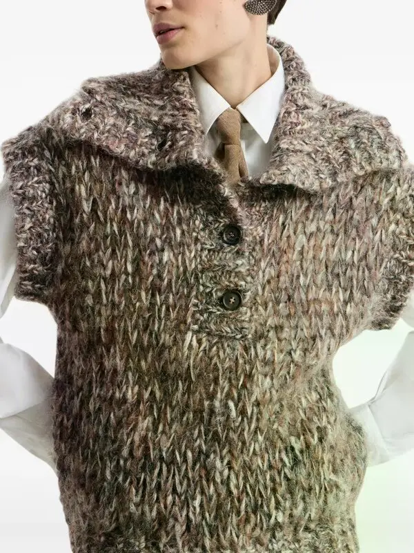 Brunello Cucinelli Malfilé Mohair Turtleneck Sweater Vest