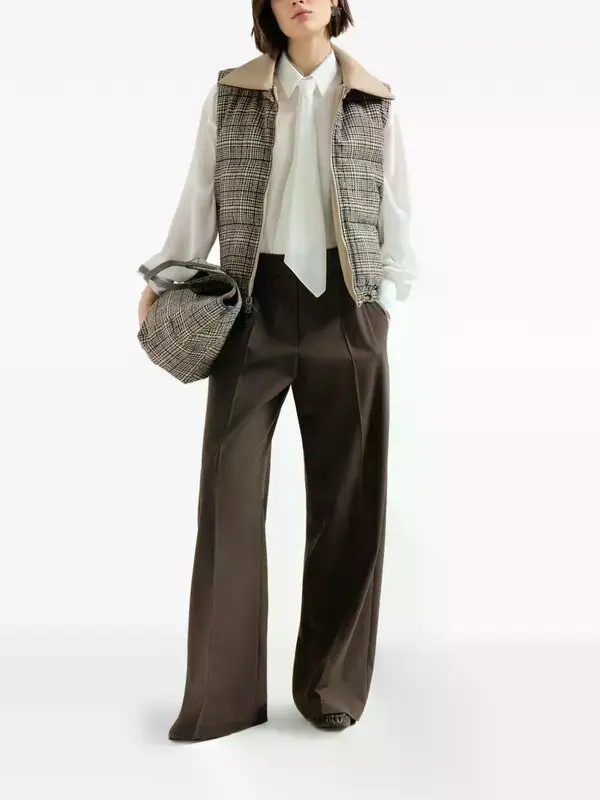 Brunello Cucinelli Tropical Luxury Wool Loose Track Trousers
