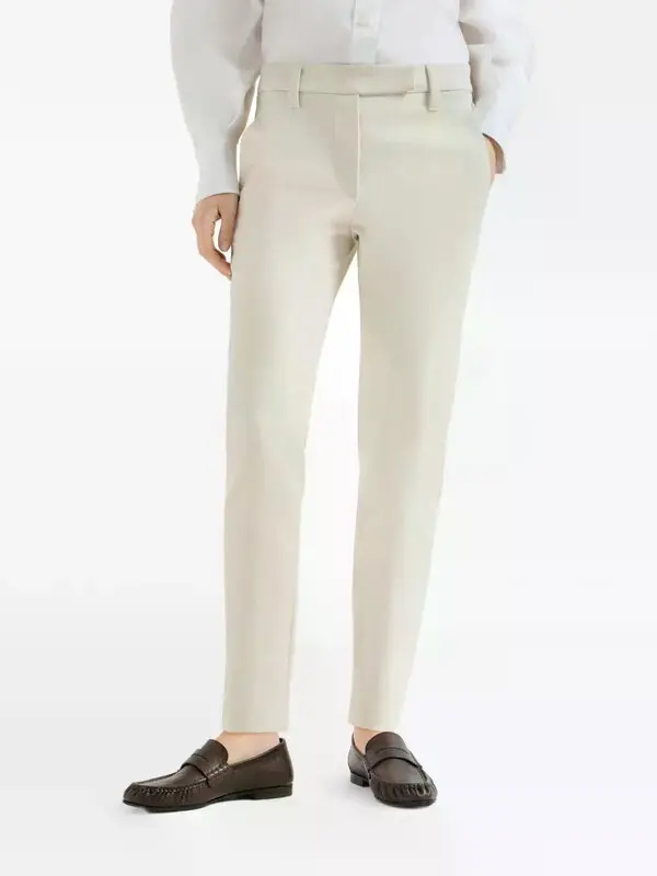 Brunello Cucinelli Slim Fit Stretch Cotton Twill Trousers