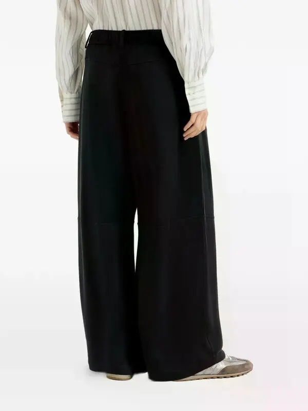 Brunello Cucinelli Cotton And Silk Interlock Wide Leg Track Trousers