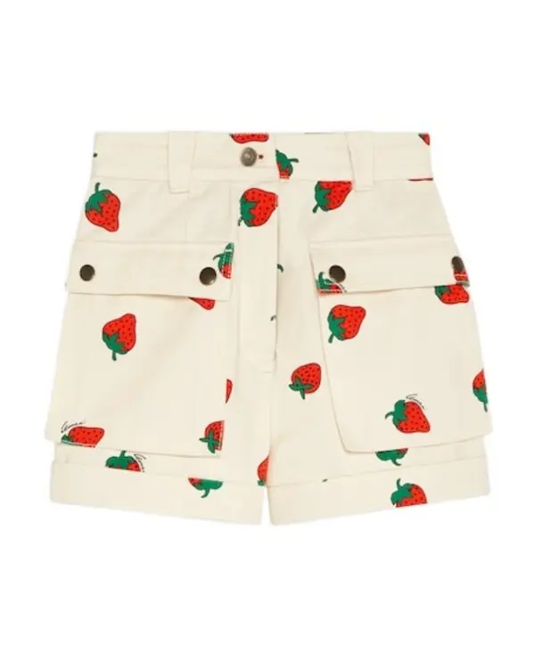 Gucci Strawberry Printed Shorts