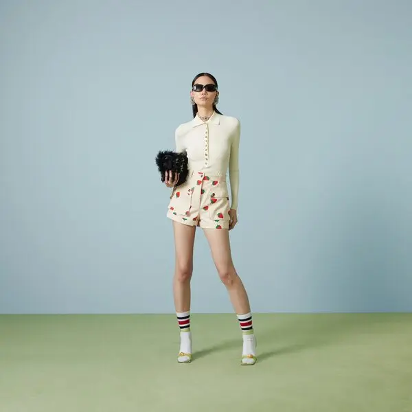 Gucci Strawberry Printed Shorts