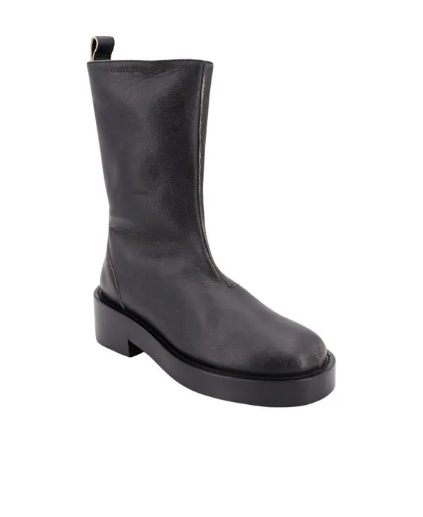 COURREGES Zip Detailed Round Toe Ankle Boots