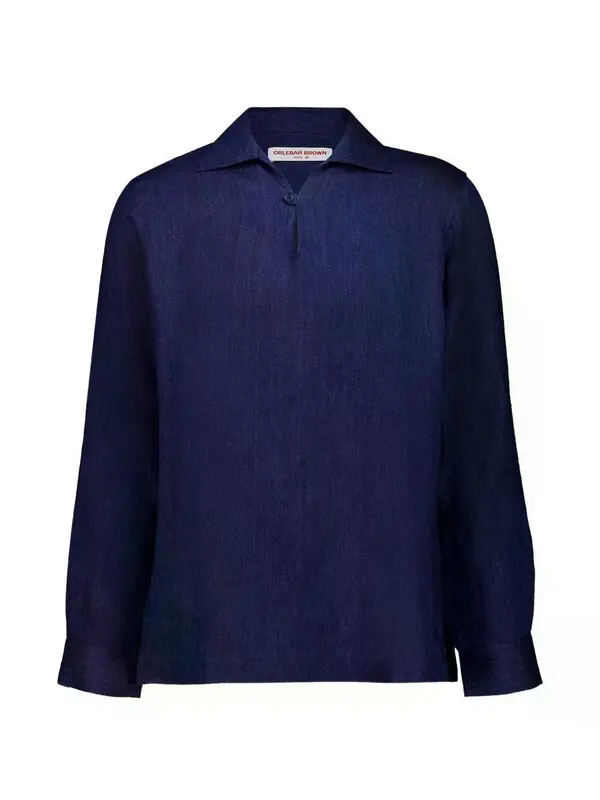 Orlebar Brown Vincent Long-sleeve Shirt - Blue