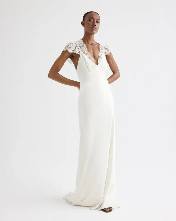 TWP Silk Charmeuse Lace Gown