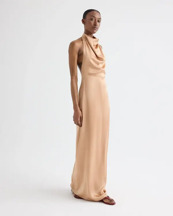TWP Lola Gown In Silk Charmeuse - Brush