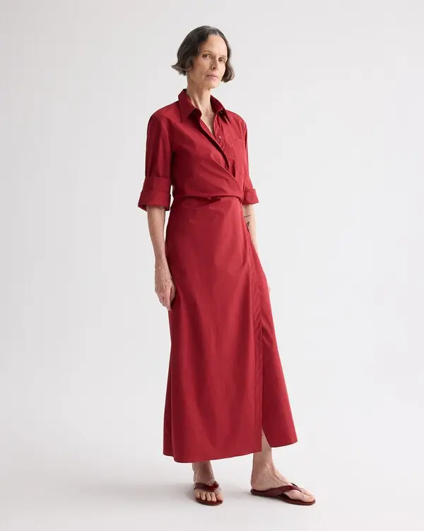 TWP New Earl" Dress In Superfine Cotton - Karanda Red