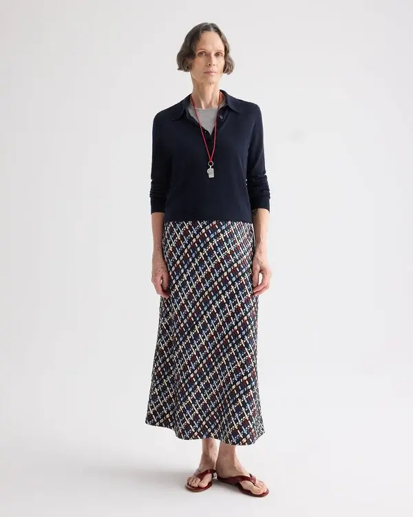 TWP A-line Leather Midi Skirt
