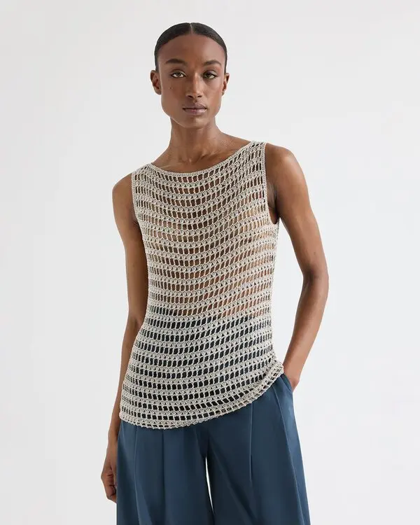 TWP Cleo Tank In Metallic Wrapped Yarn