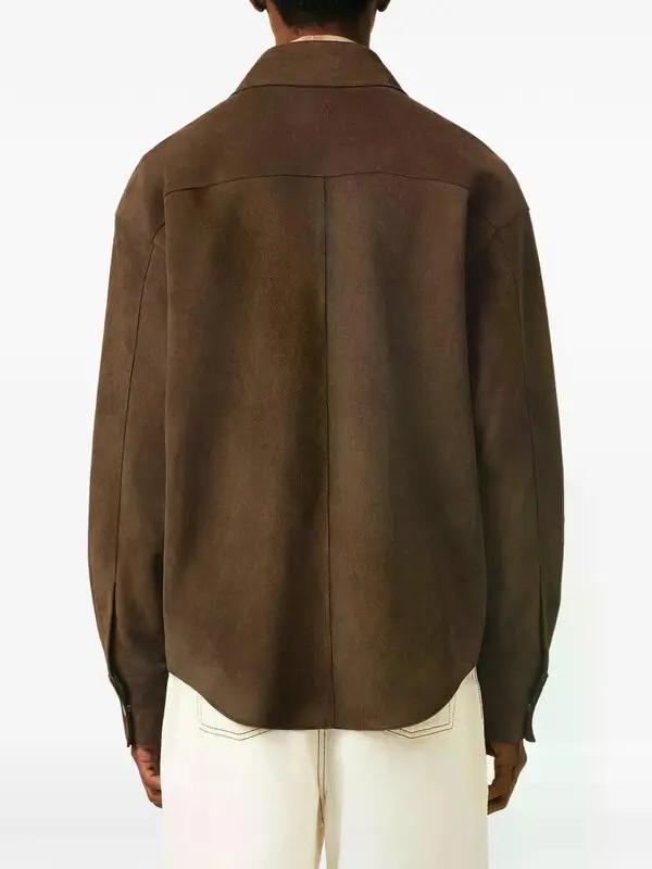 AMI Paris Goat-leather Buttoned Overshirt