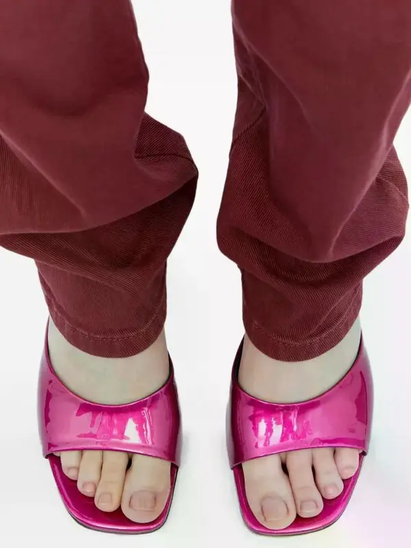 By Far Metallic Finish Slip-on Sandals