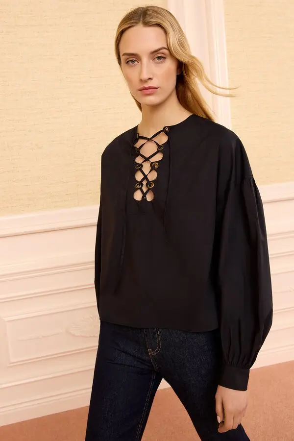 Ulla Johnson Aria Cotton Top - Noir