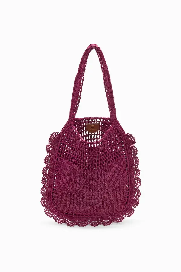 Ulla Johnson Marina Raffia Tote - Orchid