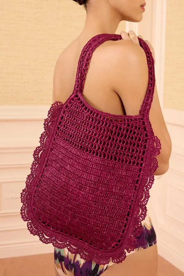 Ulla Johnson Marina Raffia Tote - Orchid
