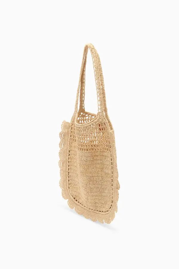 Ulla Johnson Marina Raffia Flat Tote Handbag - Natural
