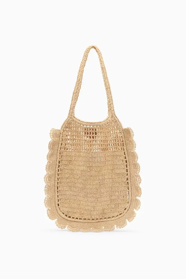 Ulla Johnson Marina Raffia Flat Tote Handbag - Natural